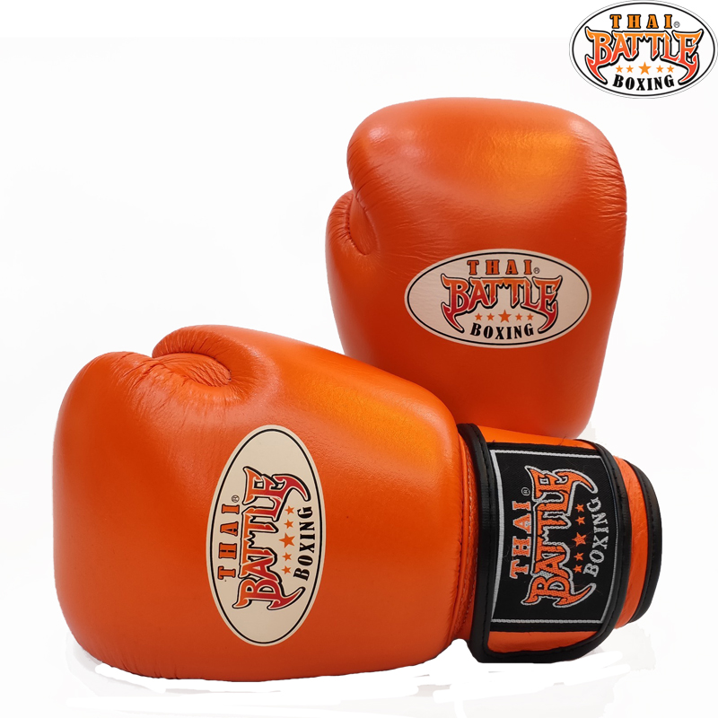 GTB-A01 Boxing Gloves-Leather ORANGE | Thai Battle Boxing - All Muay ...
