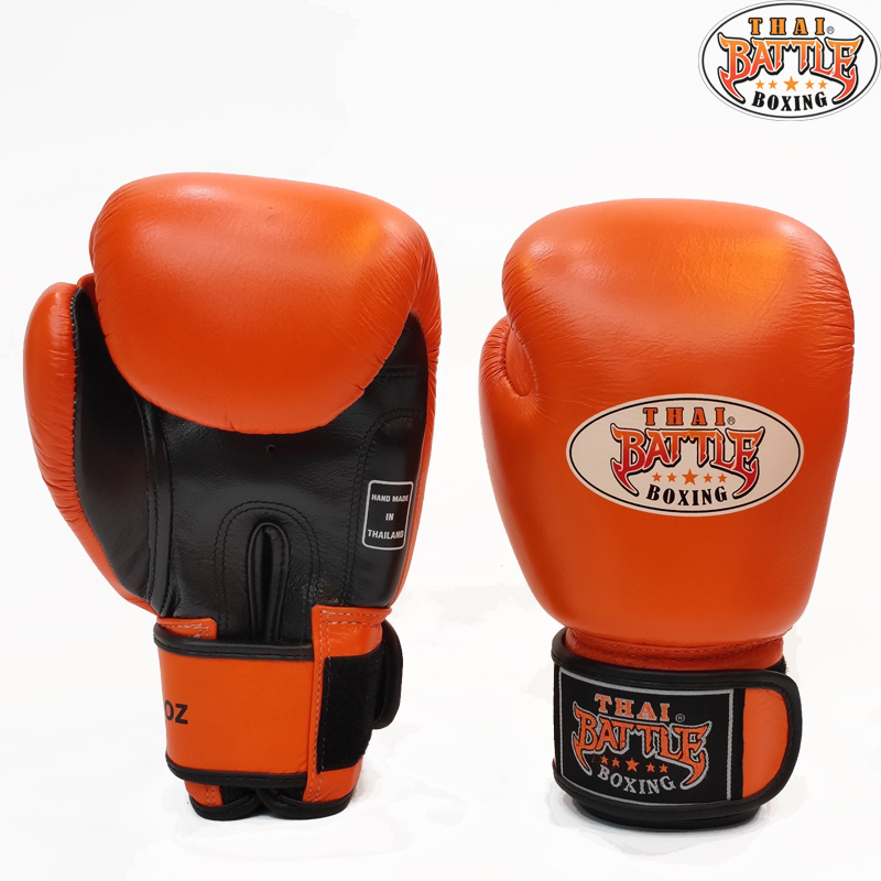 GTB-A01 Boxing Gloves-Leather ORANGE | Thai Battle Boxing - All Muay ...