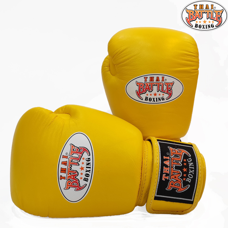 GTB-A01 Boxing Gloves-Leather YELLOW | Thai Battle Boxing - All Muay ...